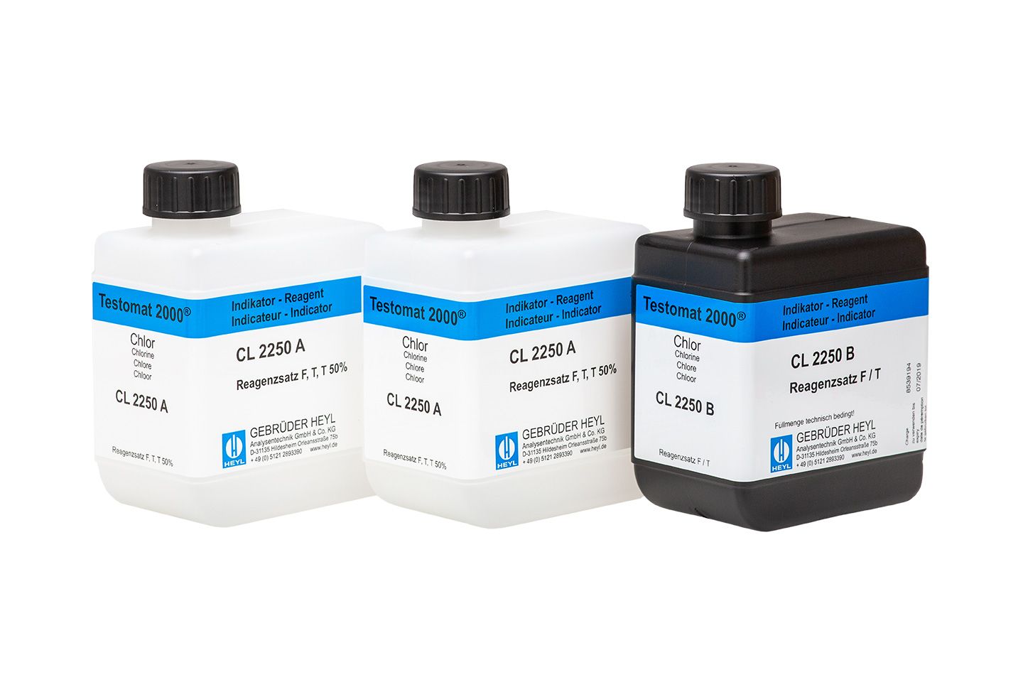 Testomat 2000® chlorine reagent set F (free chlorine) 2 x 500 ml, 1 x ...